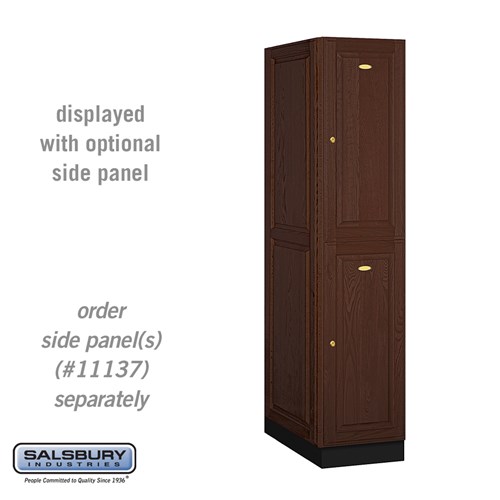 16" Wide Double Tier Solid Oak Executive Wood Locker - 1 Wide - 6 Feet ...