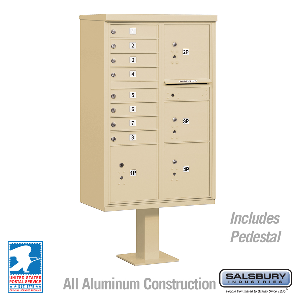 Salsbury Cluster Mailbox Unit with 4 Doors and 2 Parcel Lockers with ...