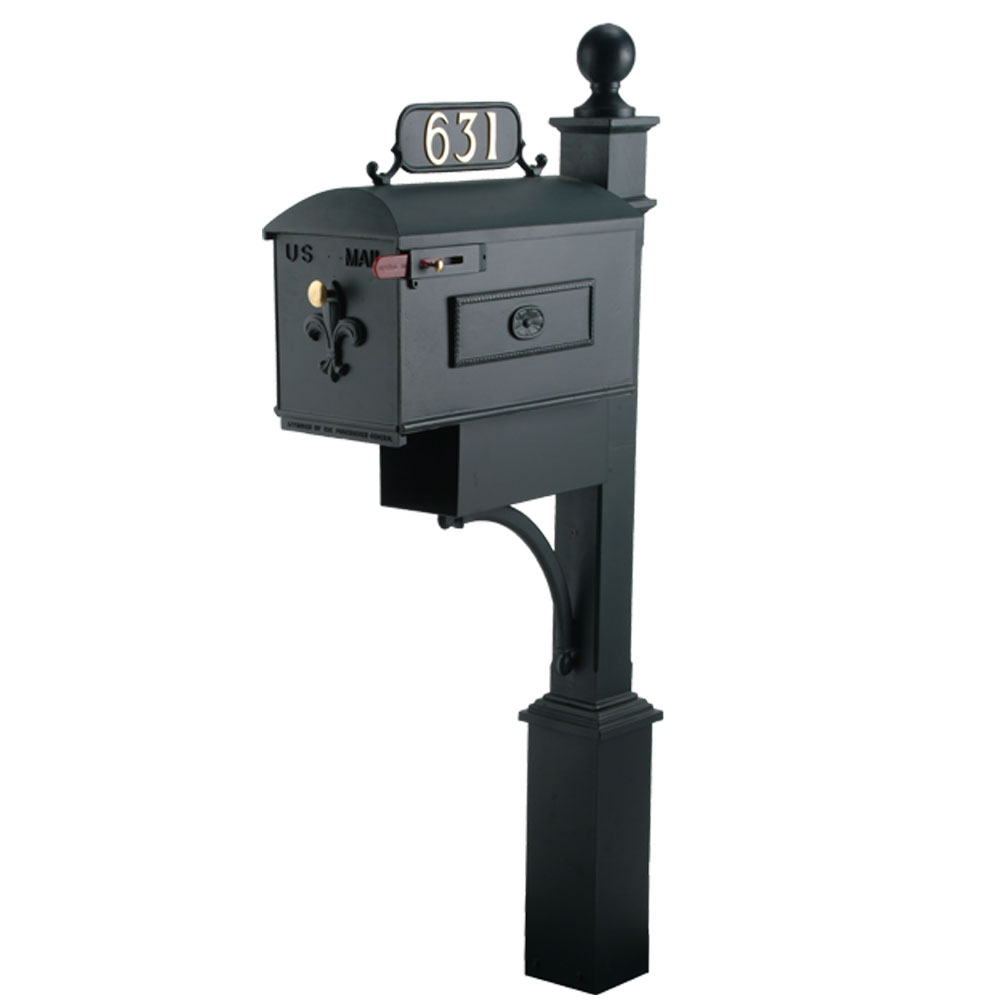 Estate Large Size Mailbox System with Fleur de Lis Mailbox