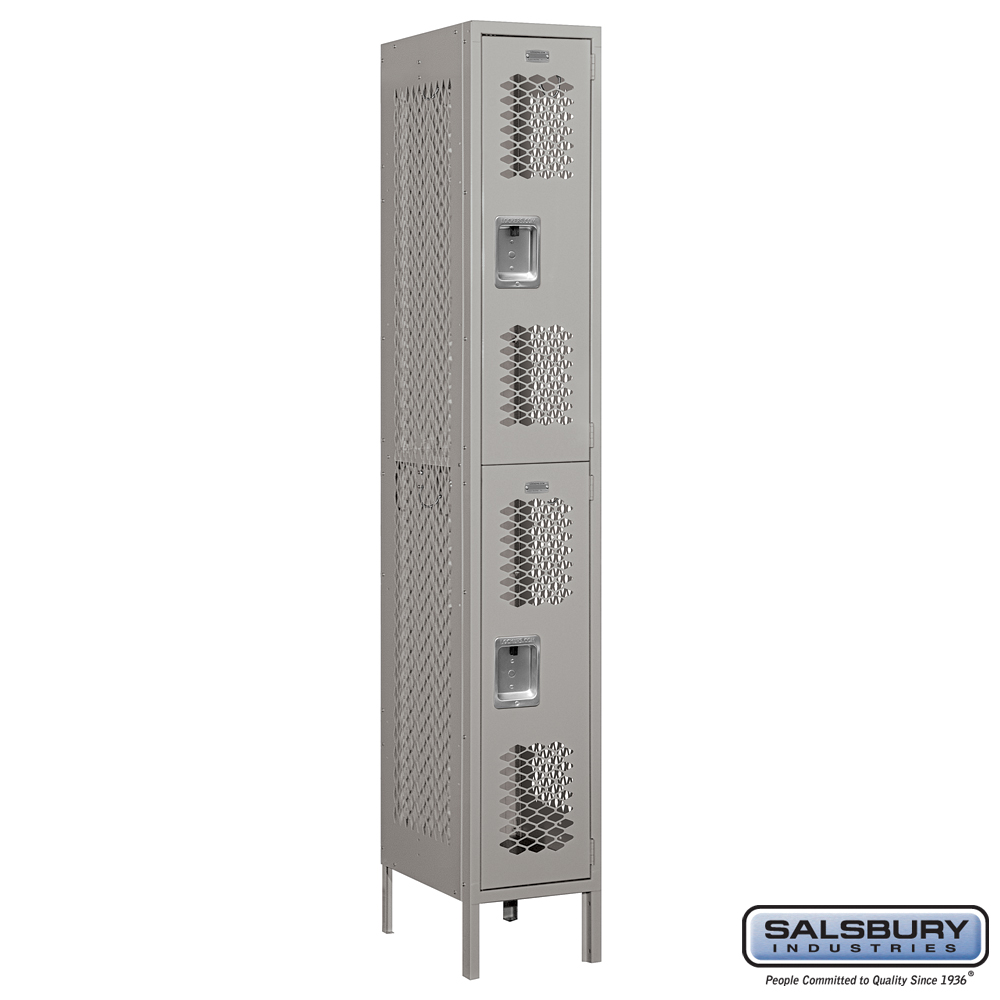 Vented Metal Locker - Double Tier - 1 Wide - 6 Feet High - 18 Inches ...