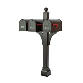Janzer Multi-Mount Triple Mailbox Post (Optional Mailboxes Available)