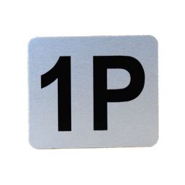 Number Decal - Silver Adhesive with Black Numbering - Labeled 1P