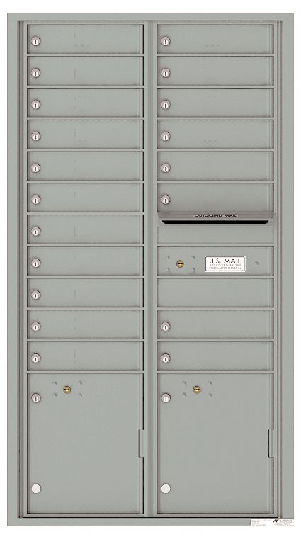 4C Horizontal Mailbox with 19 Tenant Compartments and 2 Parcel Lockers ...