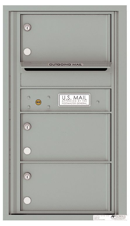 4C Horizontal Mailbox with 3 Tenant Compartments - 4C08S-03