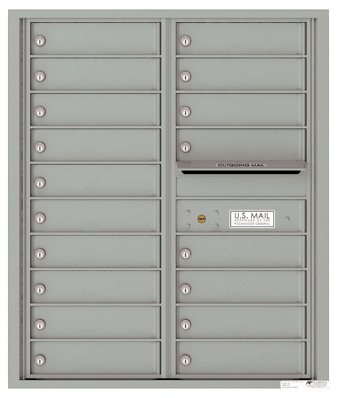 Mailbox with 18 Tenant Compartments and Outgoing Mail Slot