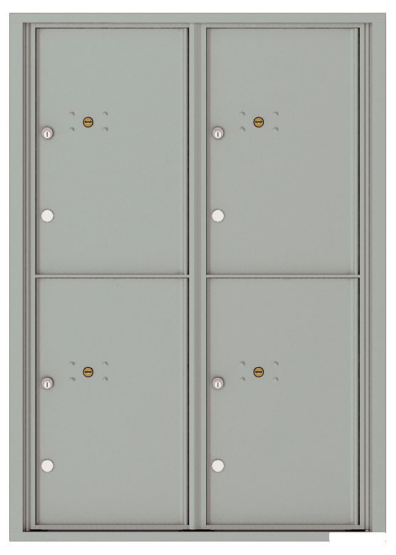 Fully Recessed 4C Horizontal Mailbox with 4 Parcel Lockers - 4C12D-4P