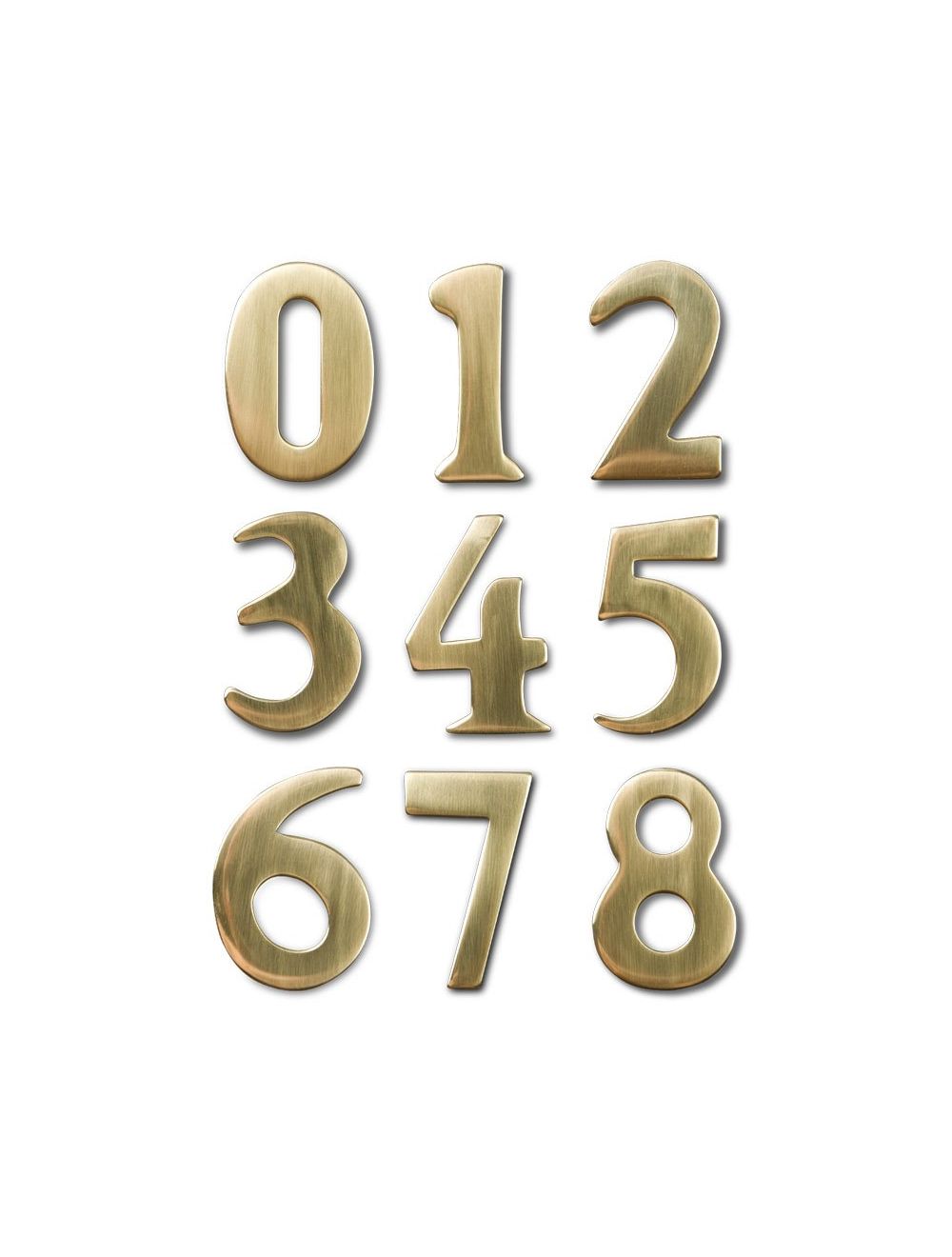 2" Brass Numbers (Adhesive Back)