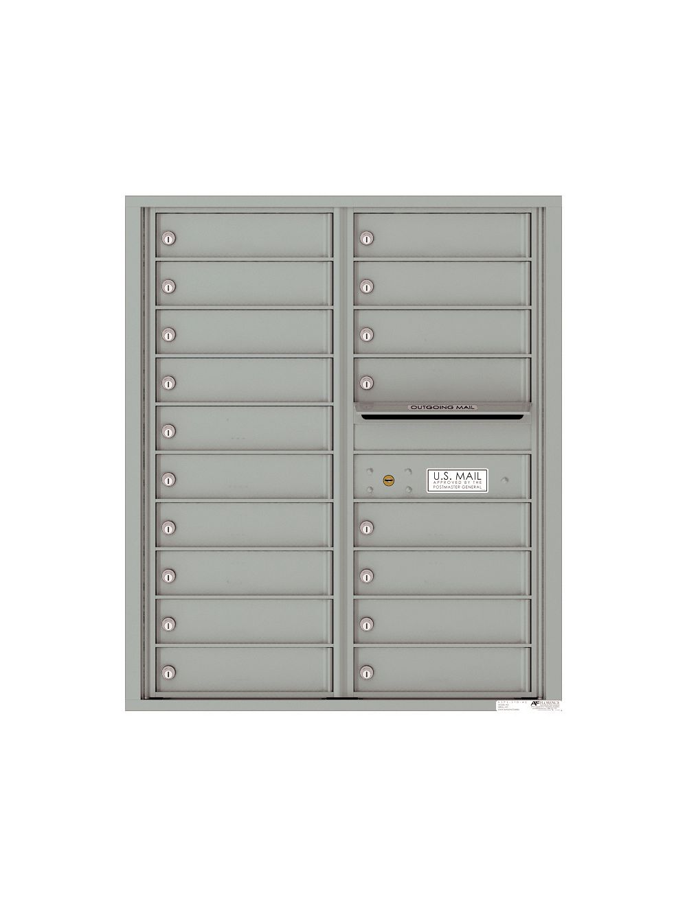 Mailbox with 18 Tenant Compartments and Outgoing Mail Slot