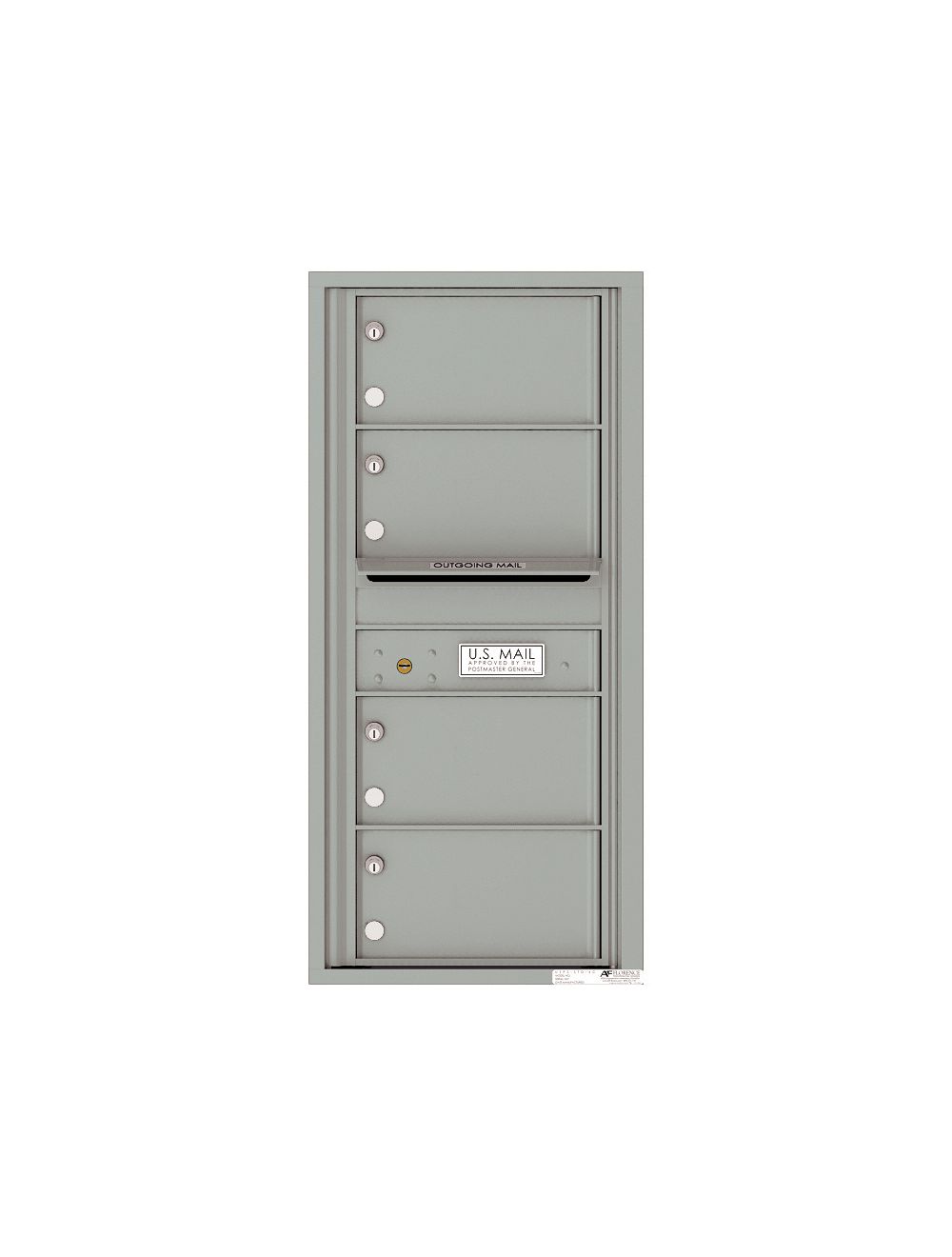 Mailbox with 4 Tenant Compartments and Outgoing Mail Slot