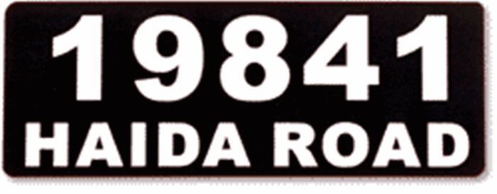 Vinyl Address Plaque With Name and Numbers