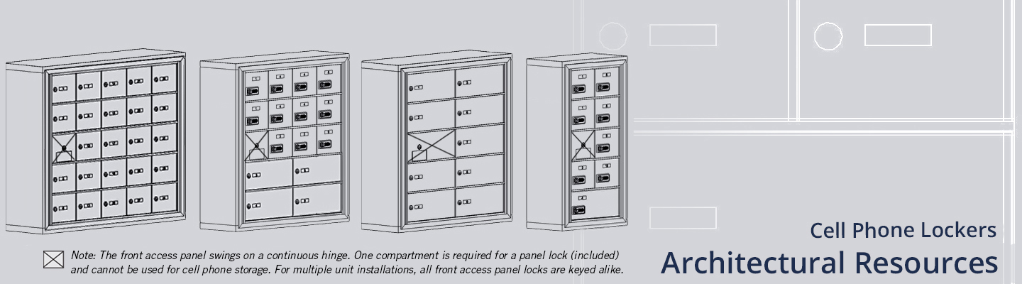 Architectural Resources - Cell Phone Lockers Surface Mounted with Front ...