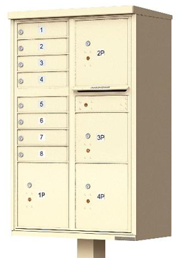 8 Door Cluster Mailbox with 4 Parcel Lockers - USPS Approved