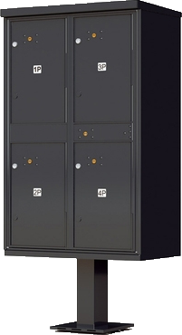 Outdoor Parcel Locker with Pedestal Stand - 2 Parcel Lockers